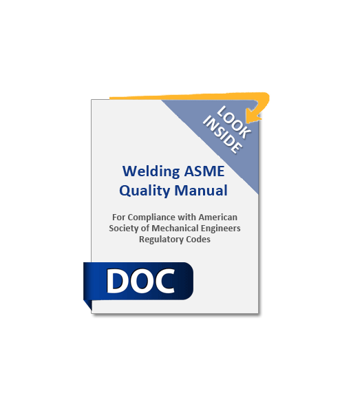 Welding ASME Company Quality Manual w/Field Installation - Quality ...